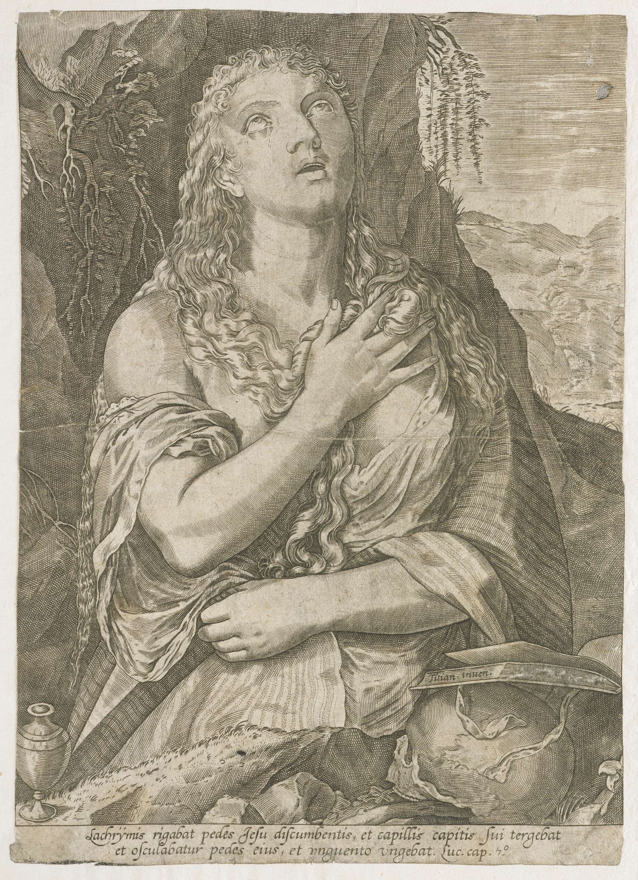 The Penitent Mary Magdalene, Cornelis Cort, af | CanvasPrints.com