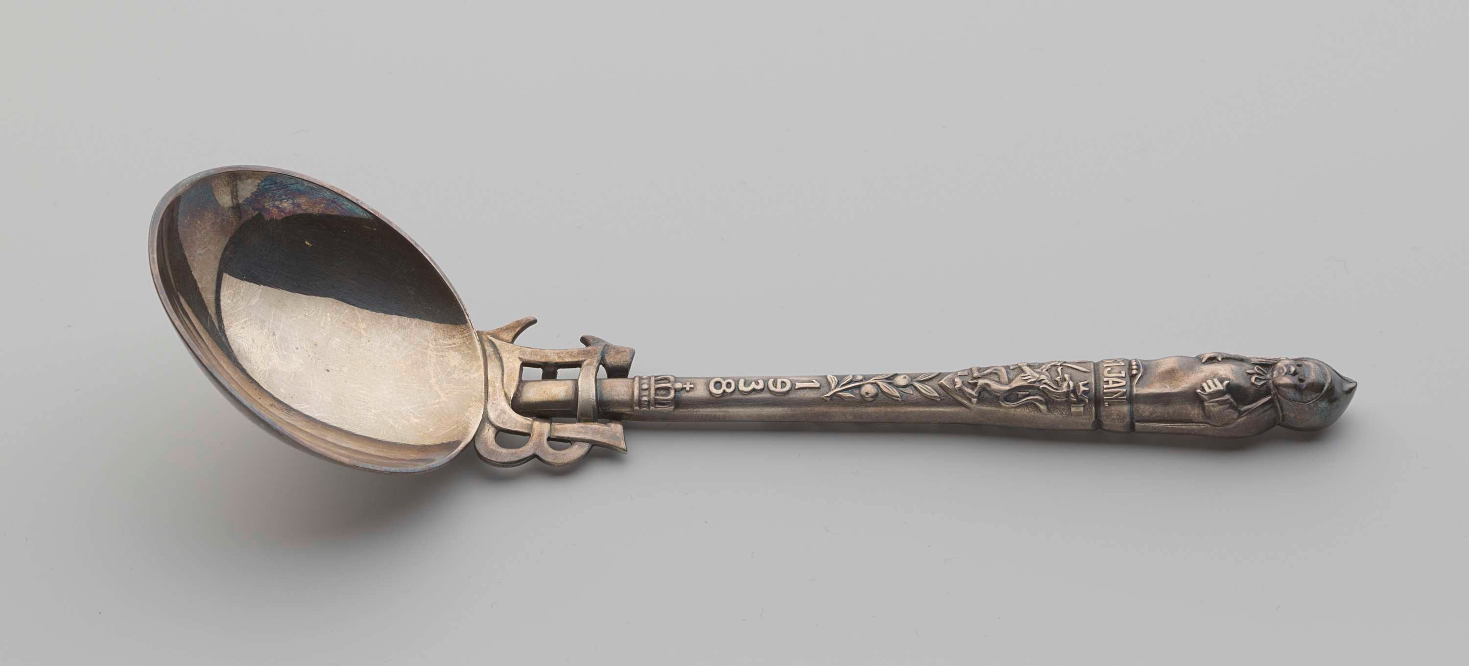 Birth spoon decorated on the stem and with a m | CanvasPrints.com