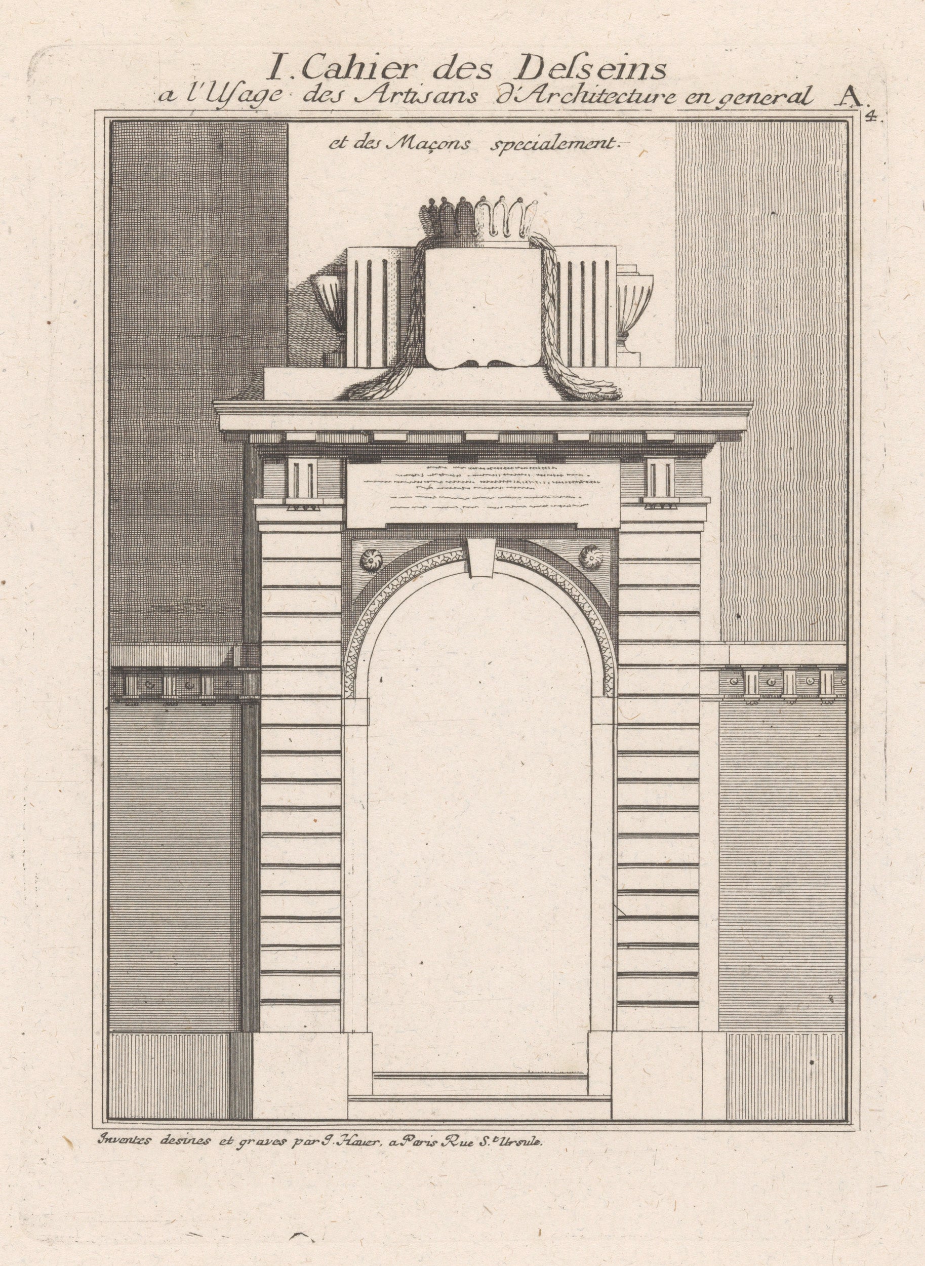 Façade with coat of arms, Johann Thomas Hauer, | CanvasPrints.com